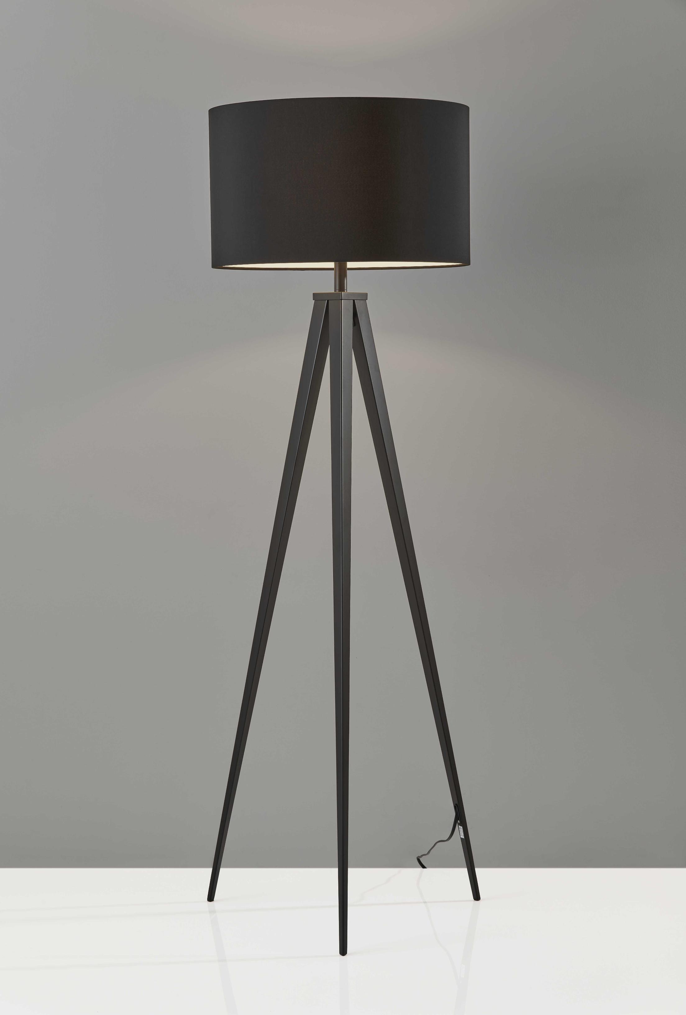Treble Floor Lamp Three Black Metal Legs - Hello Luxury Life