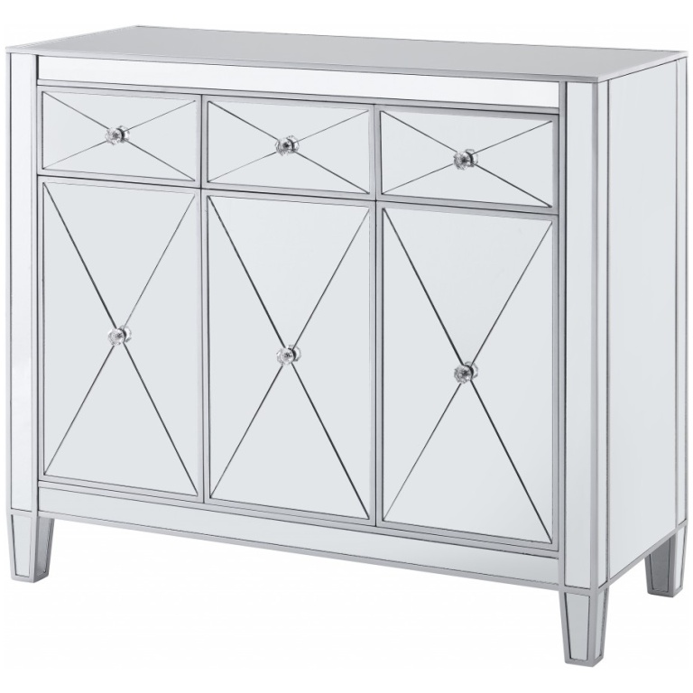 Glamorous Mirrored Bling Three Door Accent Cabinet - Hello Luxury Life
