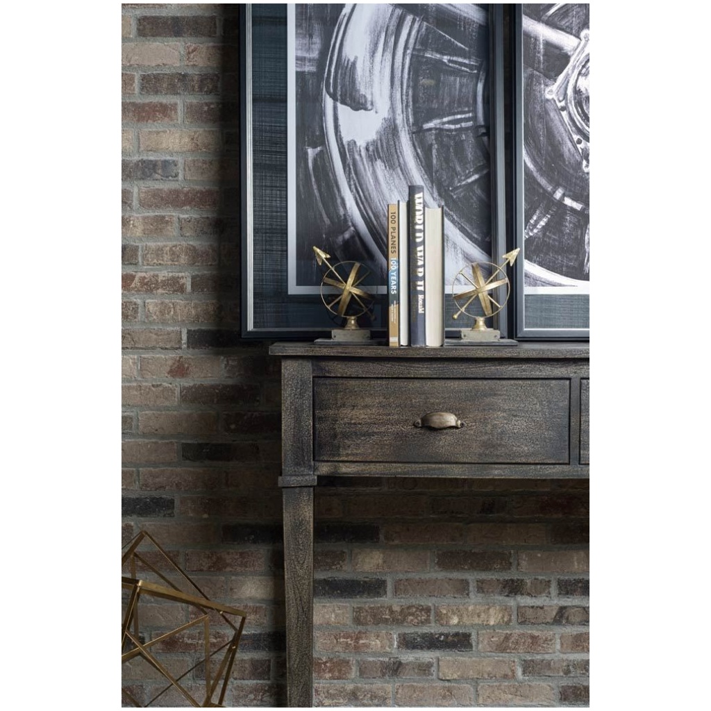 Gold Tone Metal Sphere Compass Bookends - Hello Luxury Life